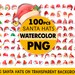 Santa Hat Png Bundle Files for Sublimation, Watercolor Christmas ...