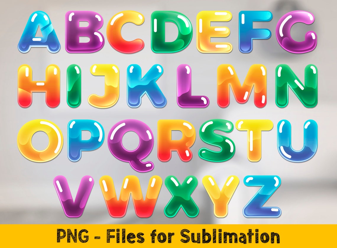 Colorful Alphabet Png Bundle, Doodle Letters Png Files, Colorful Font ...