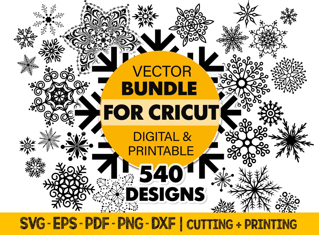 Snowflake Svg Bundle, Winter Svg Cut File Snowflake Silhouette Designs ...