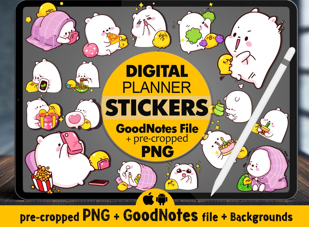 Cute Stickers for Digital Planner Goodnotes and Png, Digital Aesthetic ...
