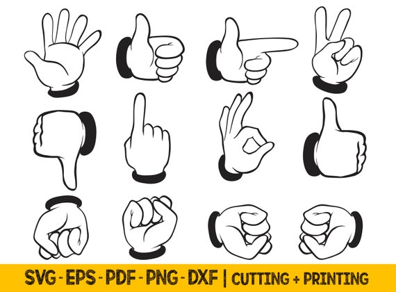 Hand Svg Cut Files 90s Cartoon Hands Svg Files for Cricut - Etsy Australia