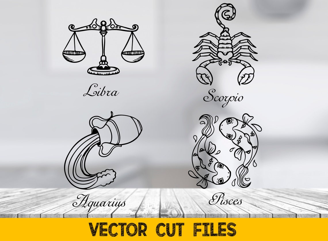 Astrology Svg Files for Cricut Zodiac Sign Svg Icons With - Etsy