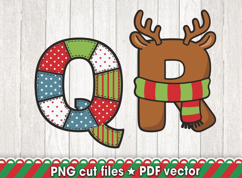 Christmas Alphabet Png Clipart Bundle, Sublimation Letters Set, Holiday ...