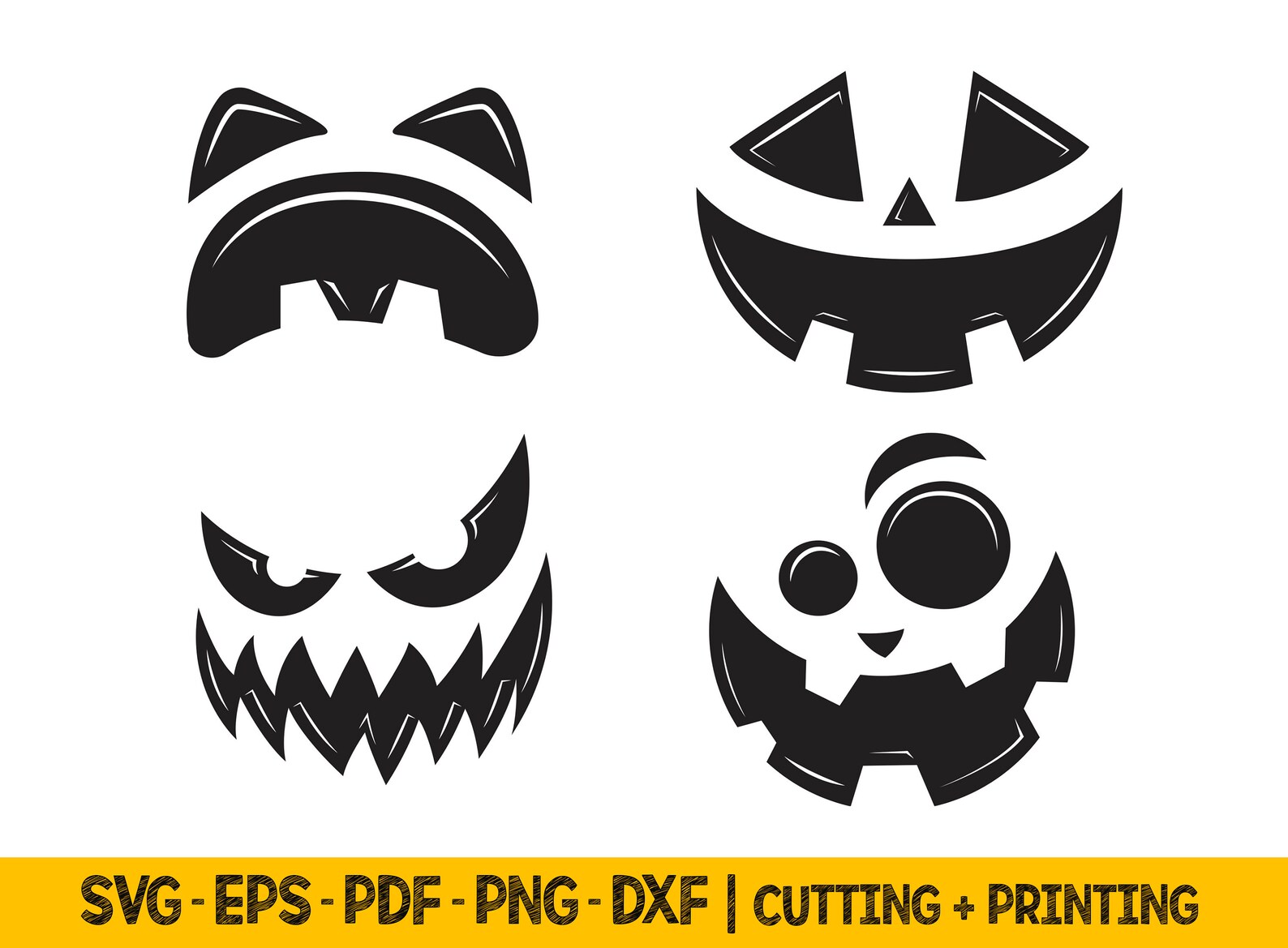 Jack O Lantern Svg Files for Cricut, Pumpkin Face Svg Files, Halloween ...