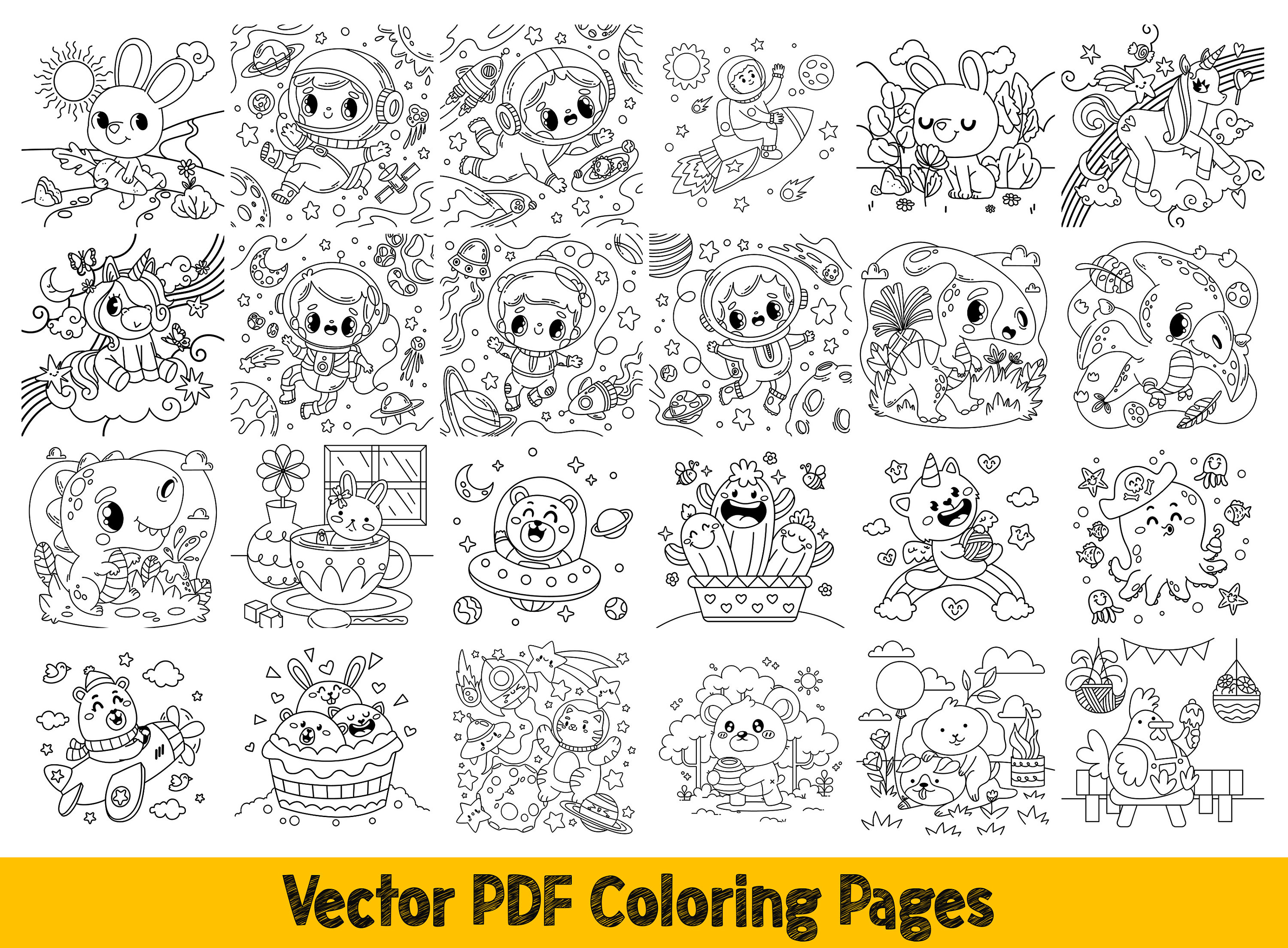 Coloring Pages for Kids Printable, Digital Coloring Book Pdf, Coloring ...