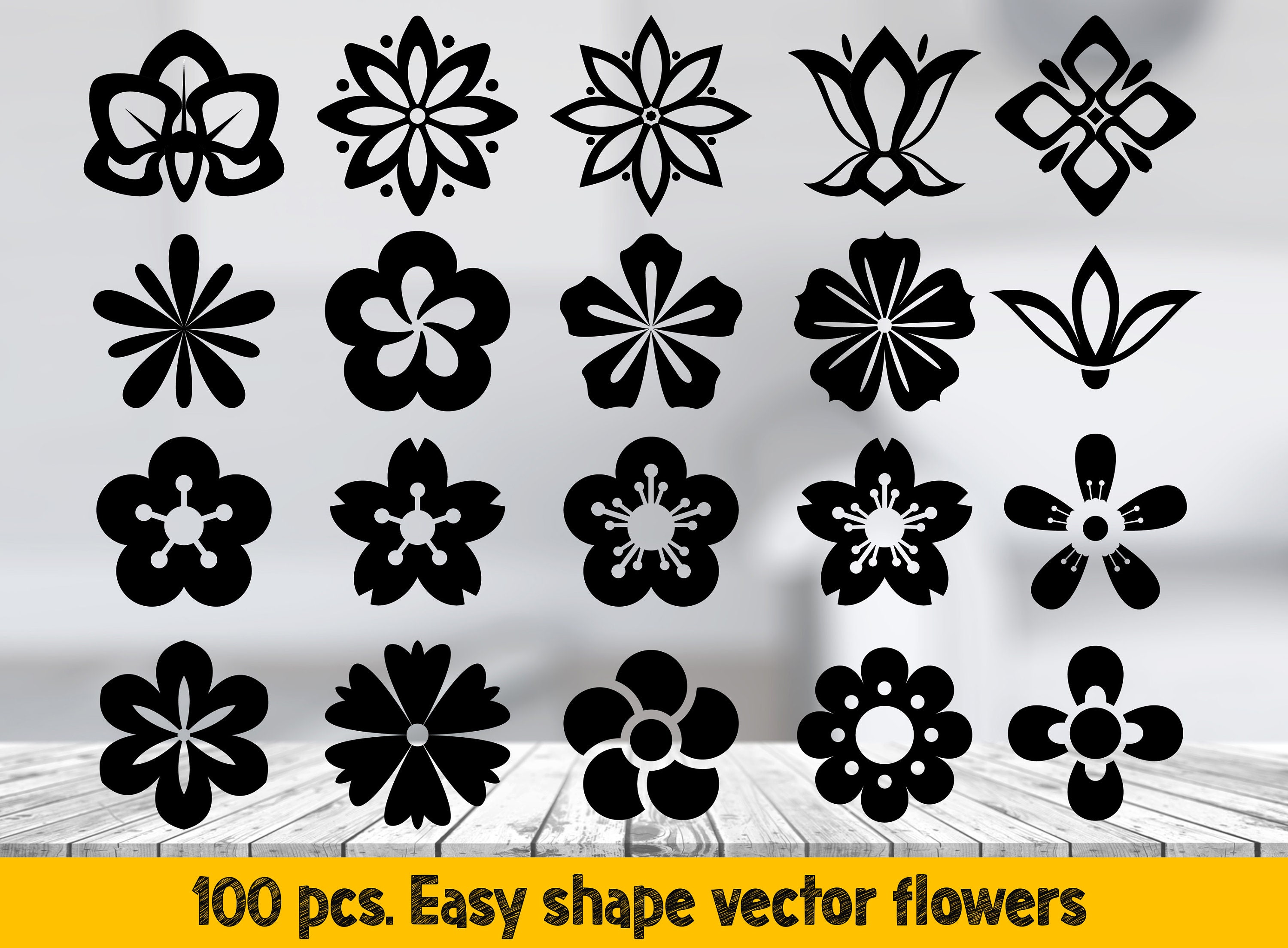 Simple Flower Svg Bundle Daisy Svg Cut File Boho Flowers Svg - Etsy