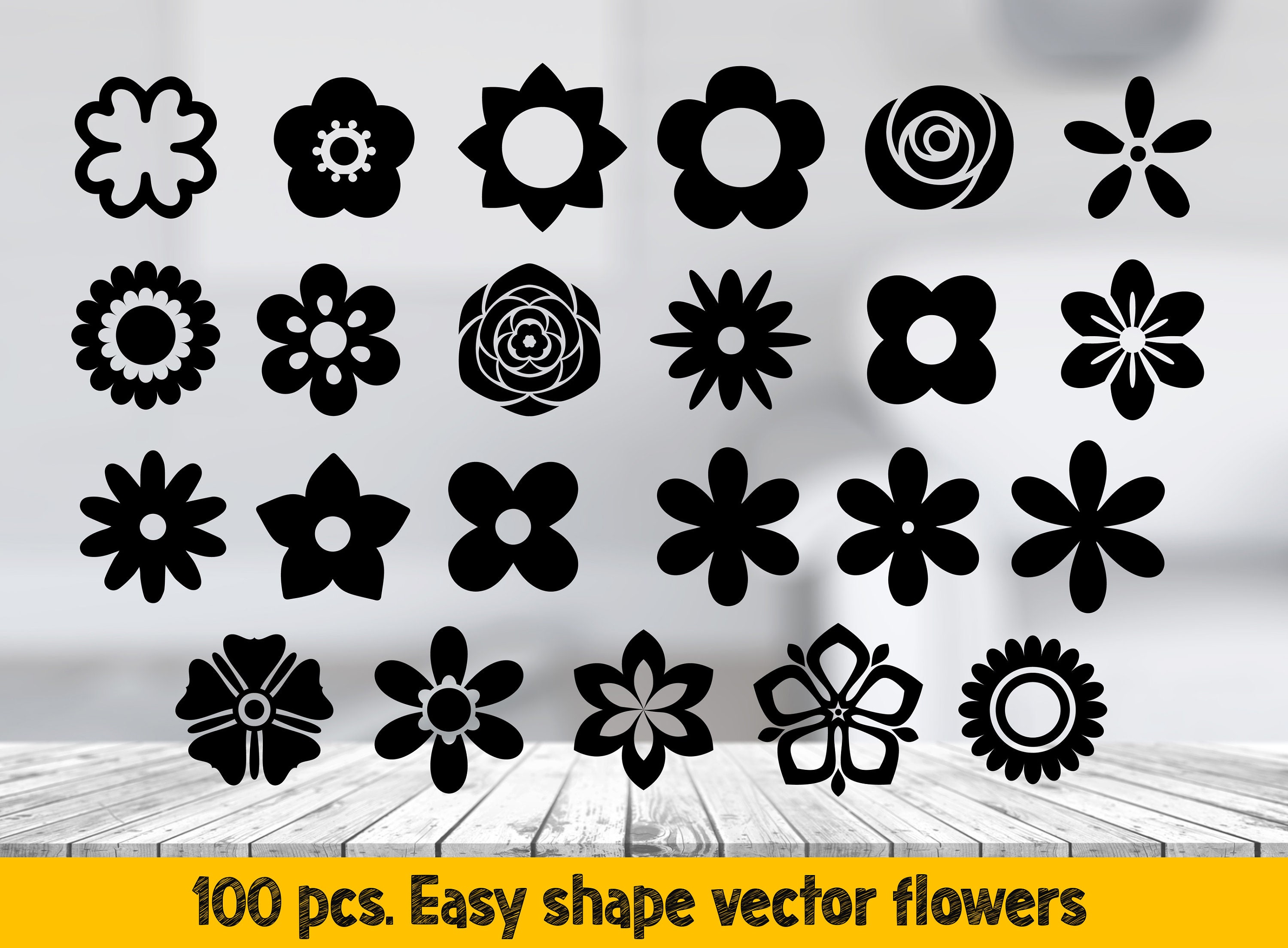 Simple Flower Svg Bundle Daisy Svg Cut File Boho Flowers Svg - Etsy UK