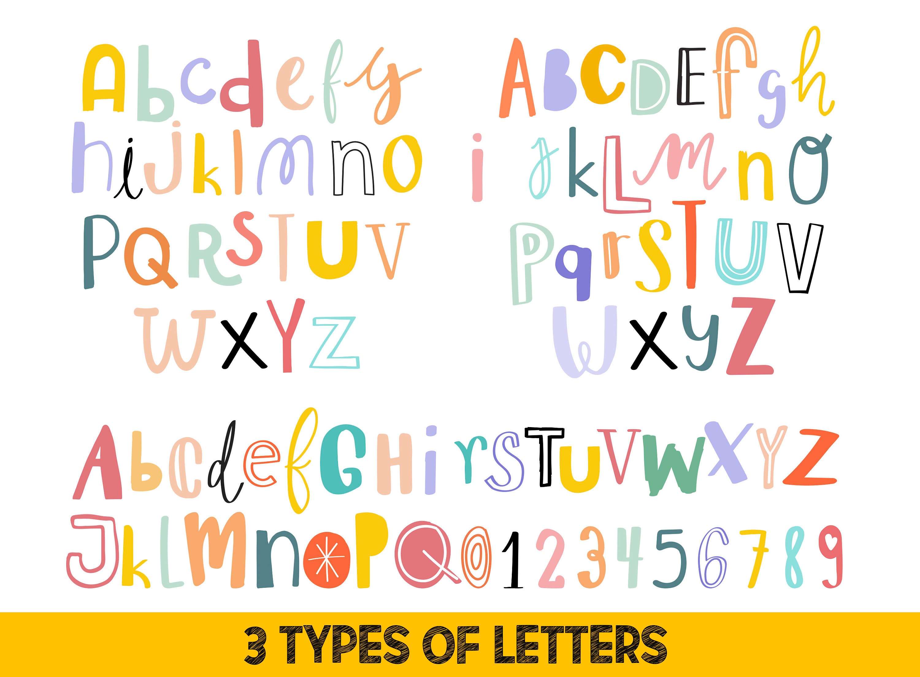 Doodle Letters Png Letters Svg Fonts for Cricut Cutting - Etsy