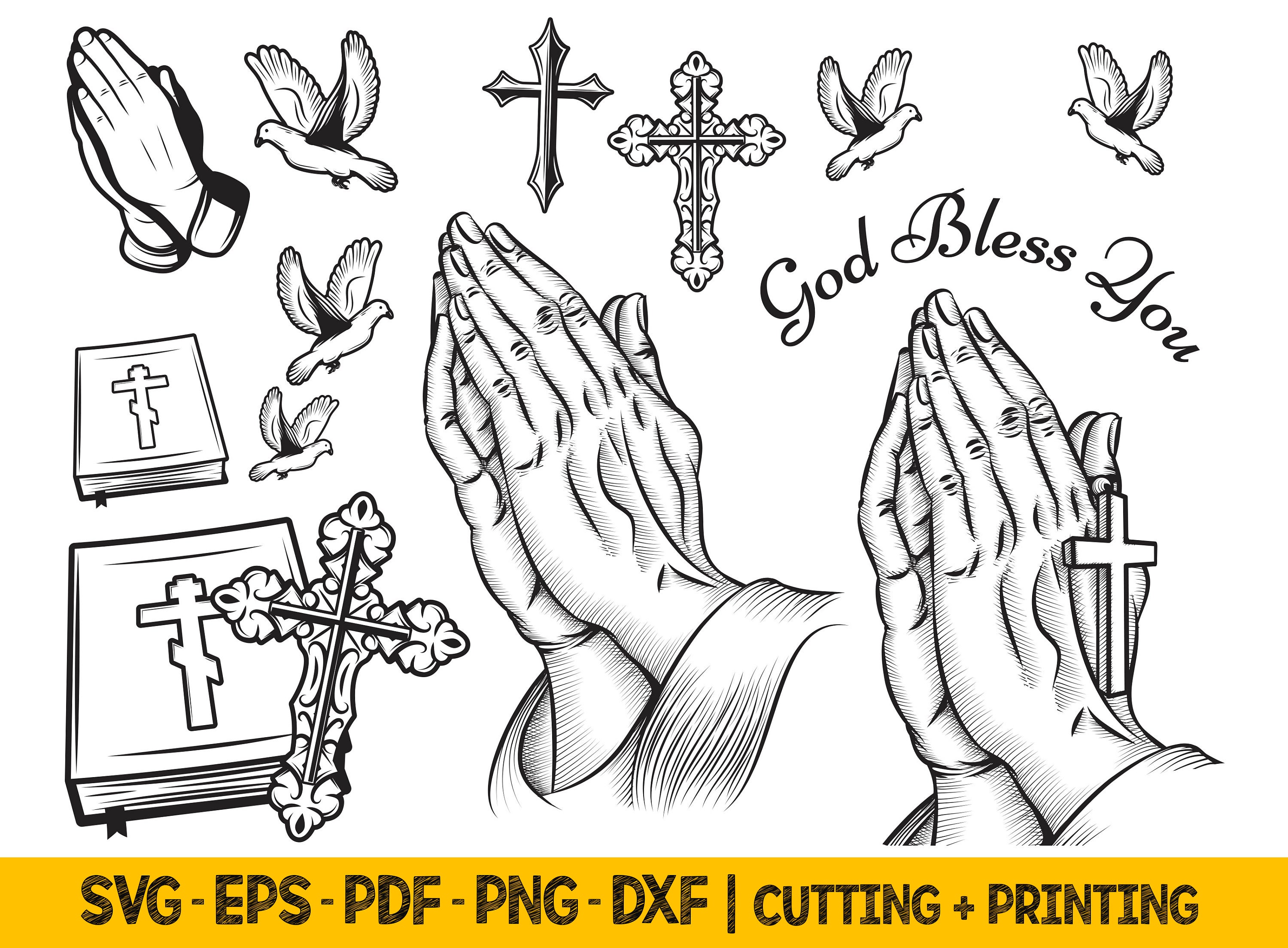 Praying Hands Svg Files for Cricut Christian Svg Files - Etsy UK