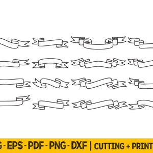 Banner SVG Cut Files: Ribbon Template Bundle (digital Download) - Etsy