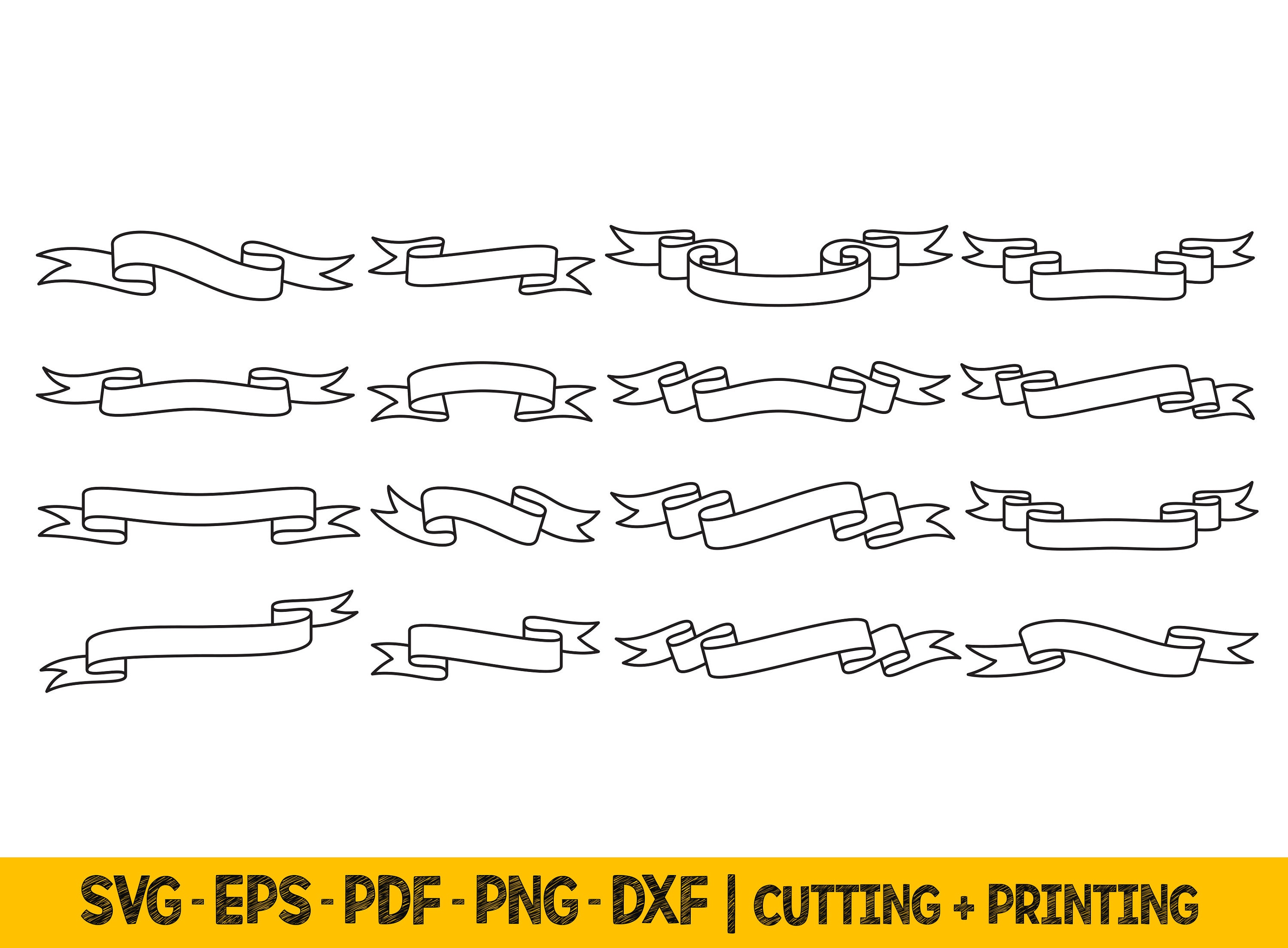 Banner SVG Cut Files: Ribbon Template Bundle (digital Download) - Etsy