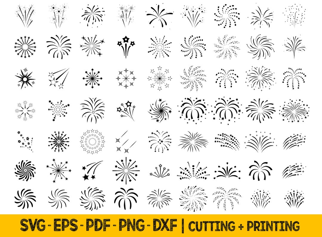 Fireworks Svg Files for Cricut, Firework Svg Bundle, July 4th Svg Cut ...