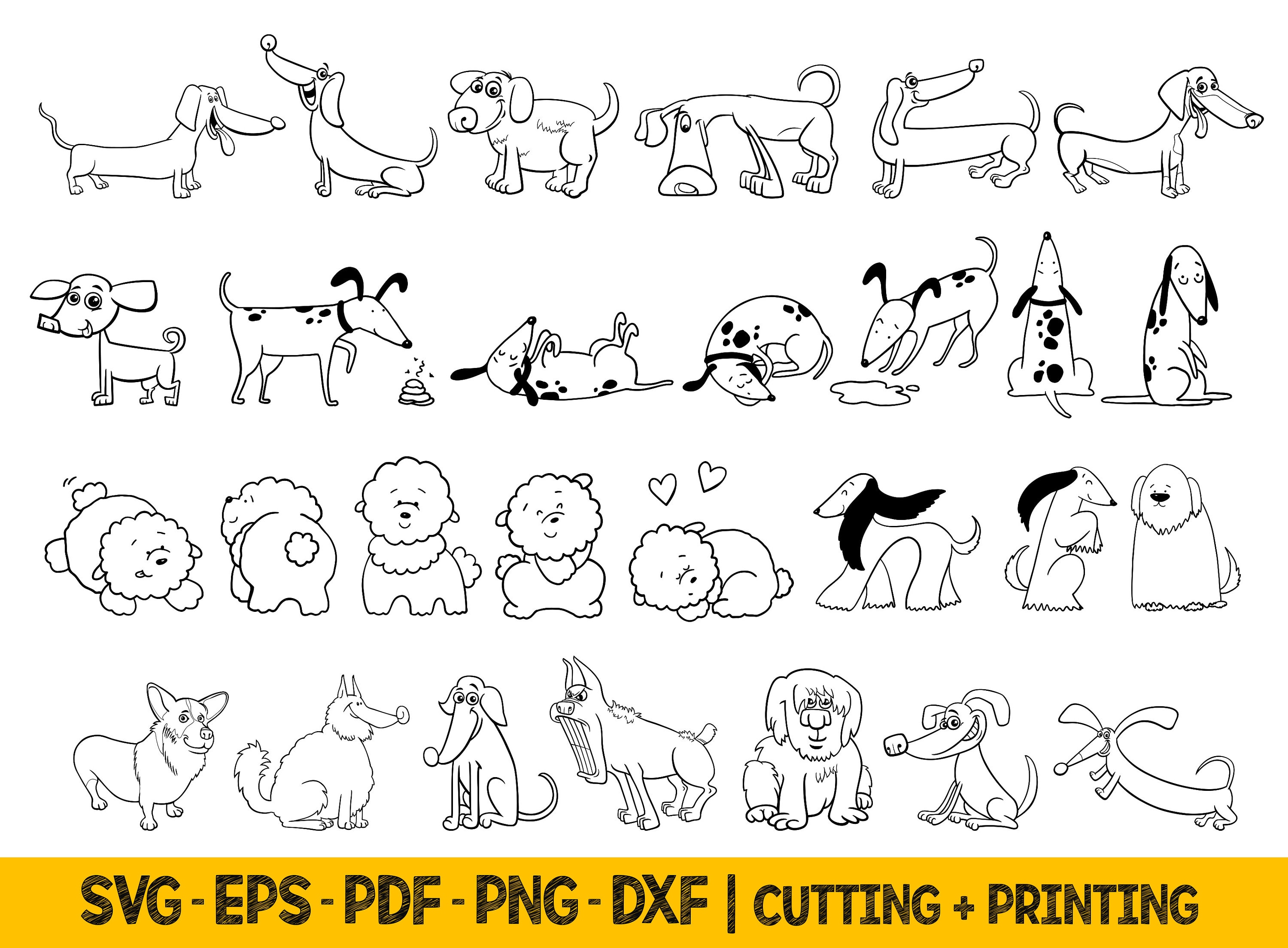Dog Svg Files for Cricut Cute Dog Clipart Bundle Dog - Etsy