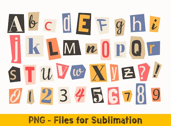 Svg Fonts for Cricut Alphabet Svg Bundle Cropped Magazine | Etsy UK