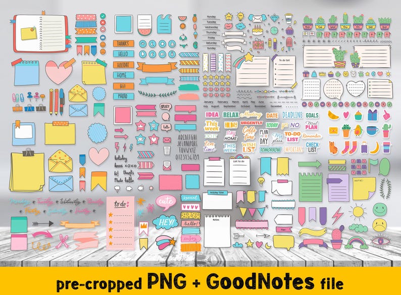 Goodnotes Planner Stickers Digital, Daily Planner Colorful Goodnotes ...