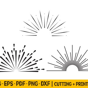 Sunshine Svg Cut Files, Sun Rays Svg Files for Cricut, Half Sun Svg Cut ...