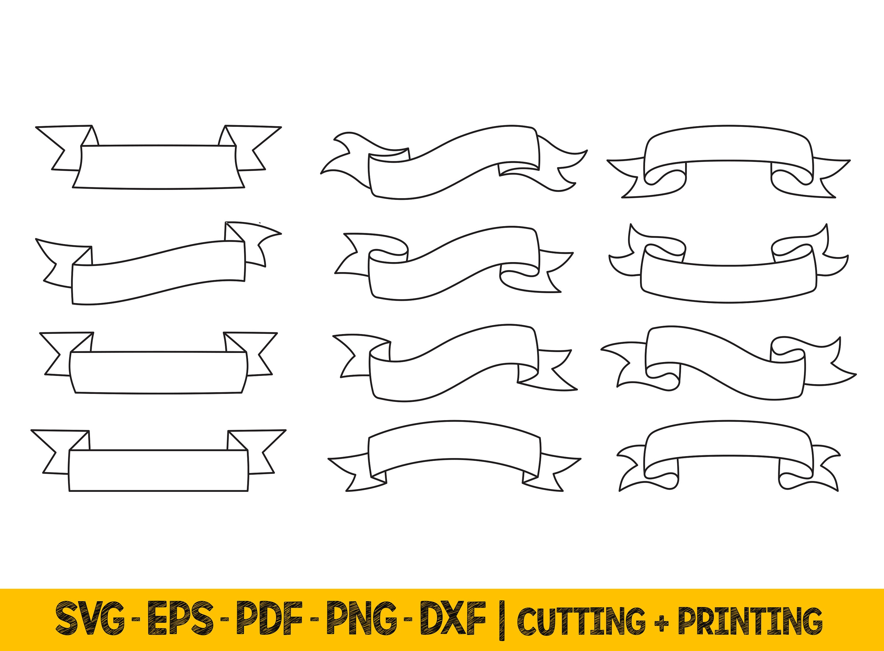 Banner Svg Files for Cricut Ribbon Svg Cut Files Banner - Etsy UK