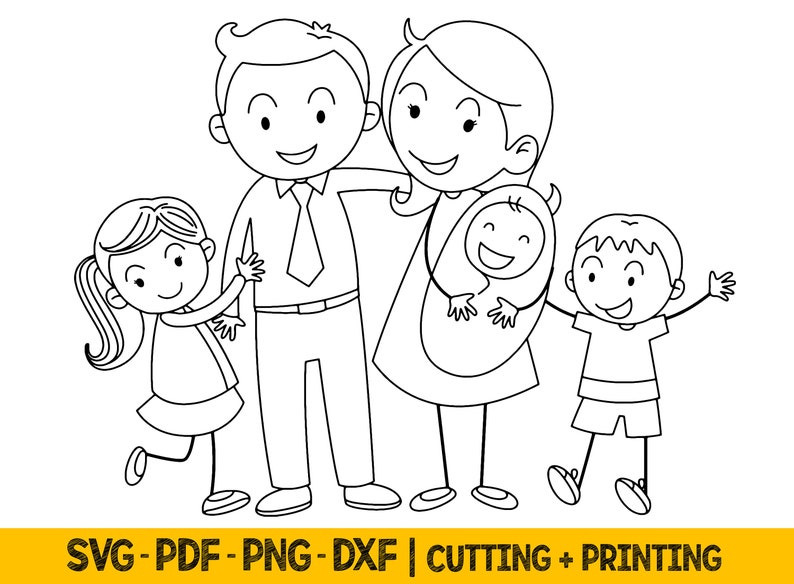 Family Svg Files for Cricut, Kids Svg Designs, Children Silhouette Svg ...