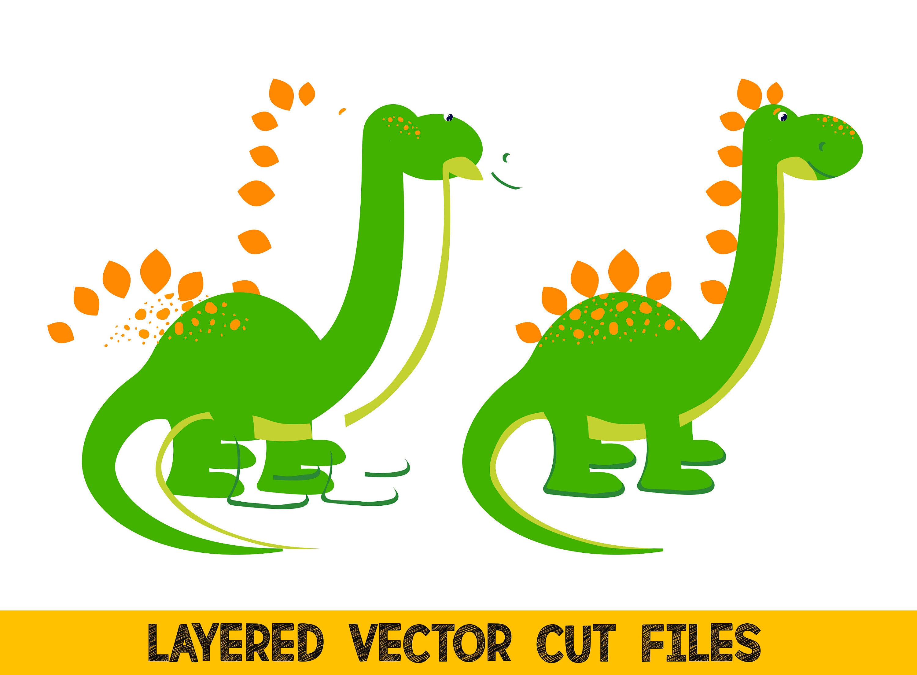 Cute Dinosaur Clipart Layered Svg Designs, Cute Dino Svg Files for ...