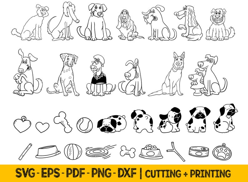 Dog Svg Files for Cricut Cute Dog Clipart Bundle Dog - Etsy