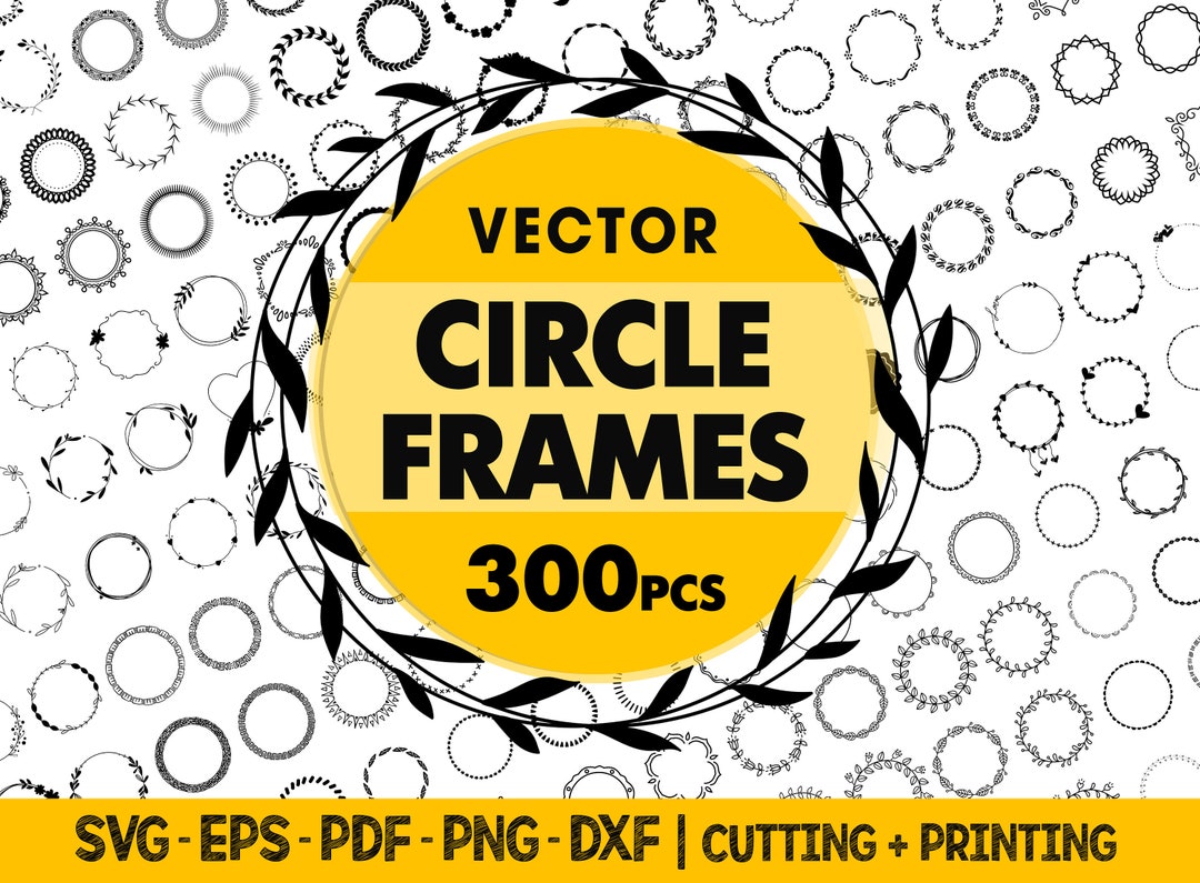 Floral Wreath Circle Frame SVG Bundle (digital Download) - Etsy