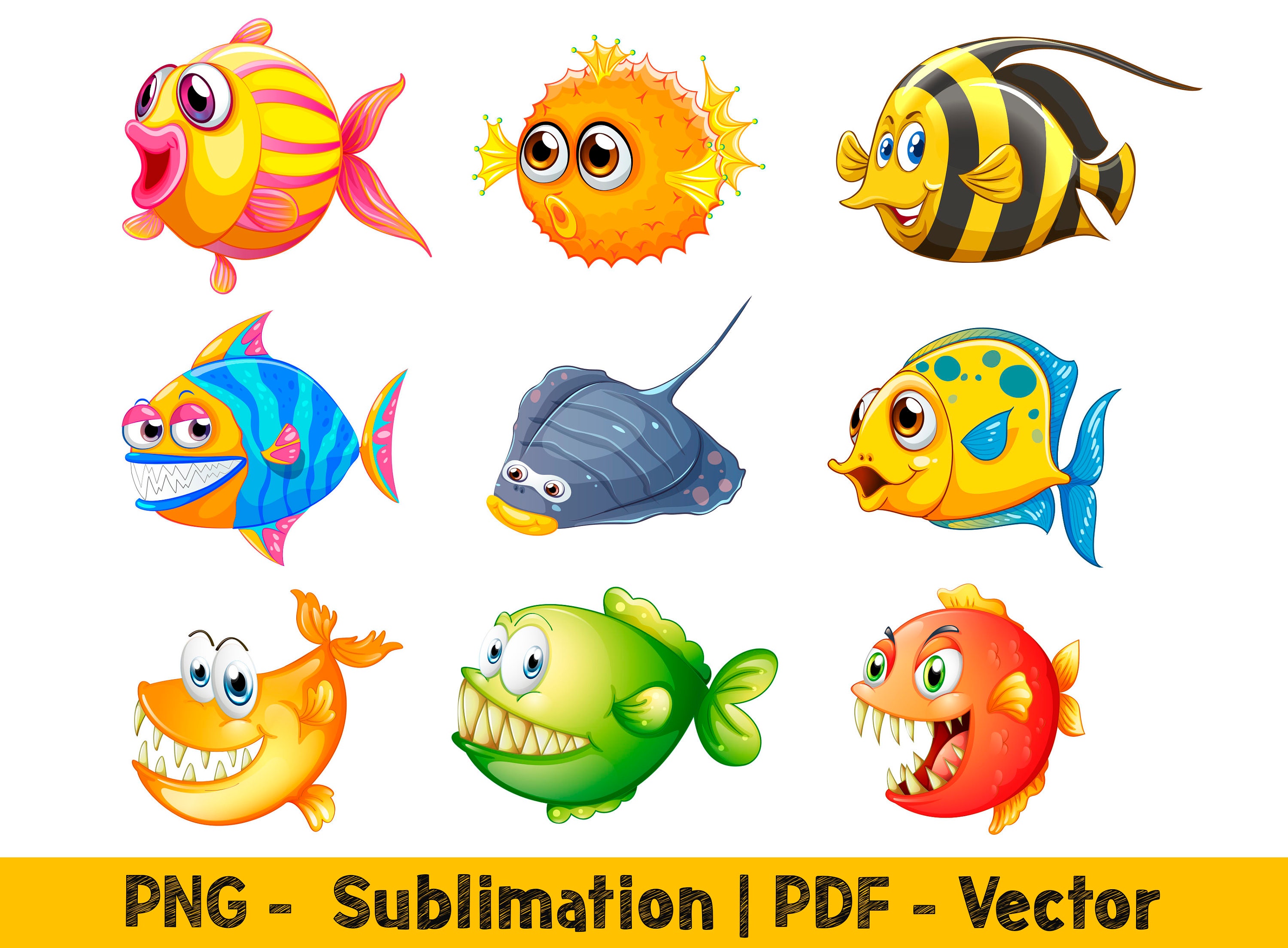 Sea Creature Clipart Bundle, Under the Sea Png, Mermaid Clipart Png ...