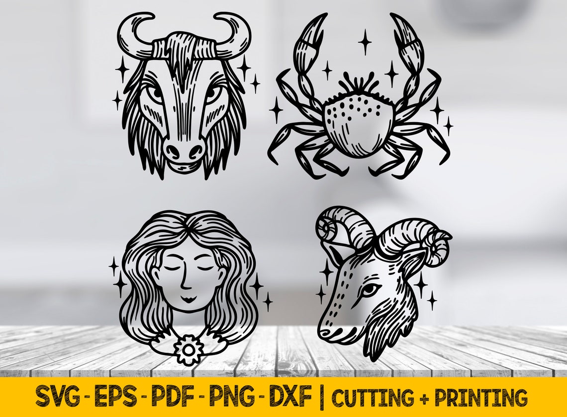 Zodiac Signs Svg Files for Cricut Icons Zodiac Svg Bundle | Etsy