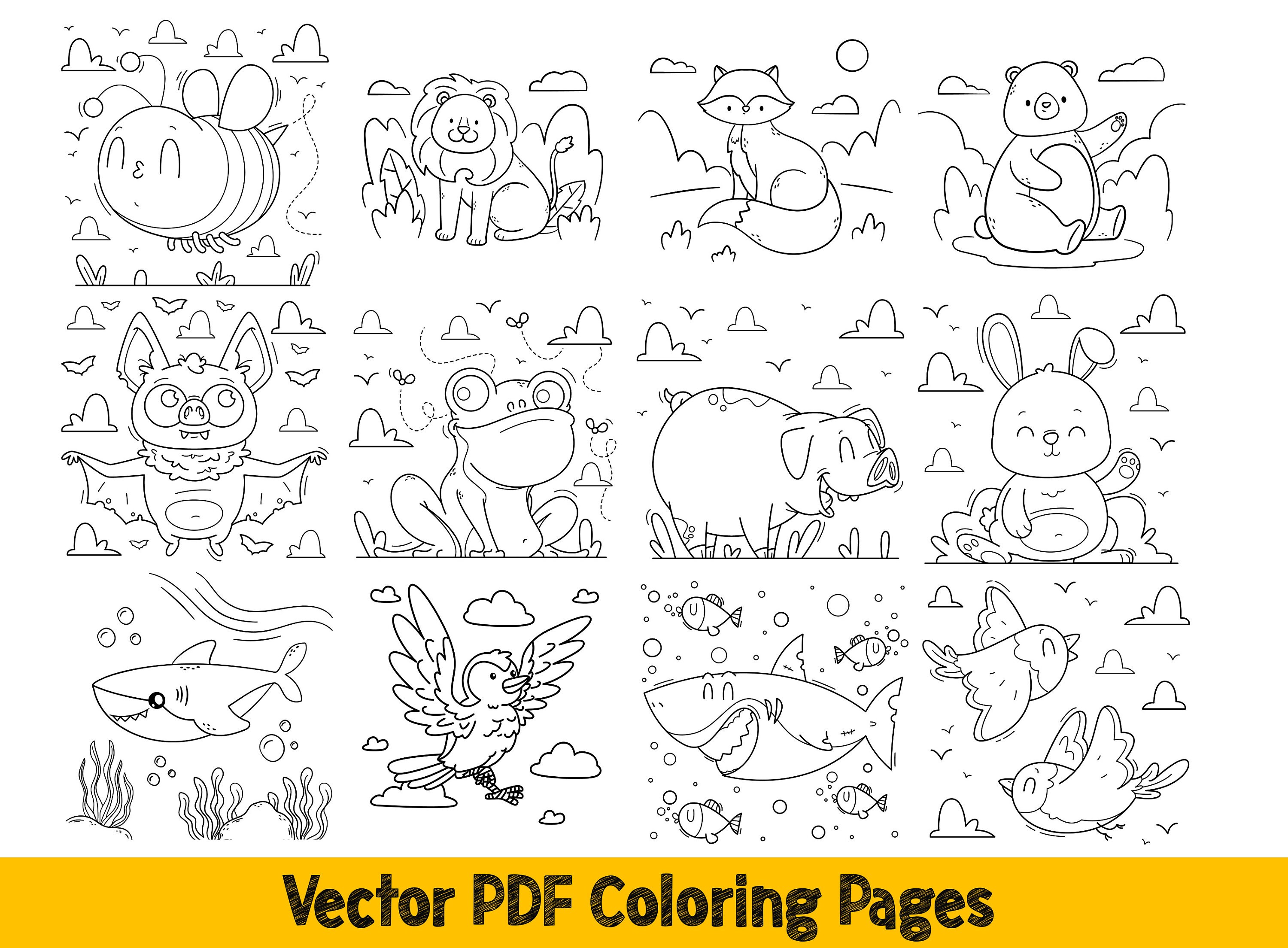 Coloring Pages for Kids Printable Digital Coloring Book Pdf - Etsy