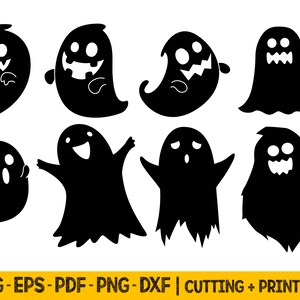 Cute Ghost Svg Bundle, Ghost Clipart Svg Files, Funny Halloween Svg for ...