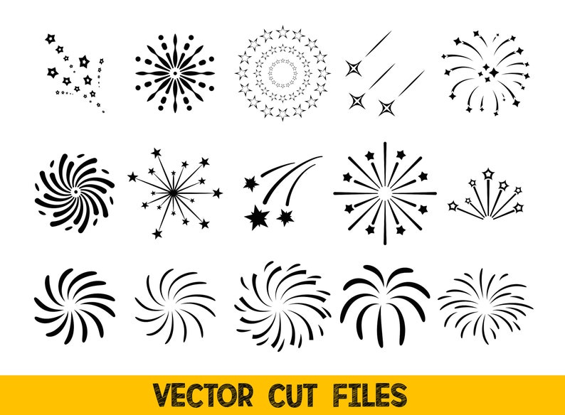 Fireworks Svg Files for Cricut, Firework Svg Bundle, July 4th Svg Cut ...