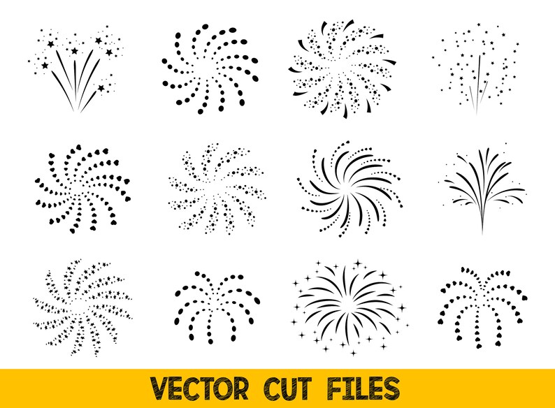 Fireworks Svg Files for Cricut, Firework Svg Bundle, July 4th Svg Cut ...