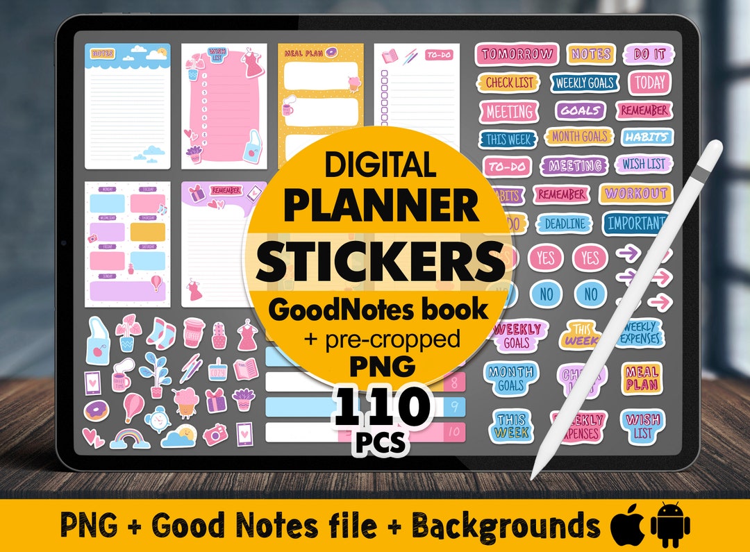 Planner Stickers Digital, Digital Planner Stickers Kit, iPad Stickers ...