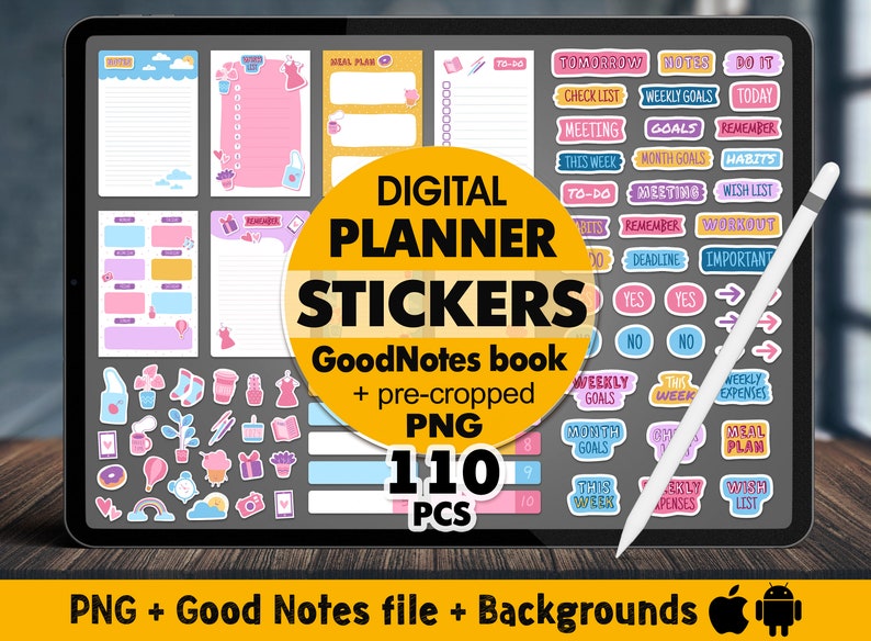 Planner Stickers Digital Digital Planner Stickers Kit Ipad - Etsy