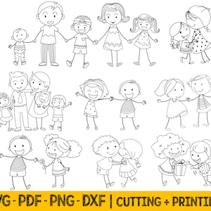 Family Svg Files for Cricut, Kids Svg Designs, Children Silhouette Svg ...