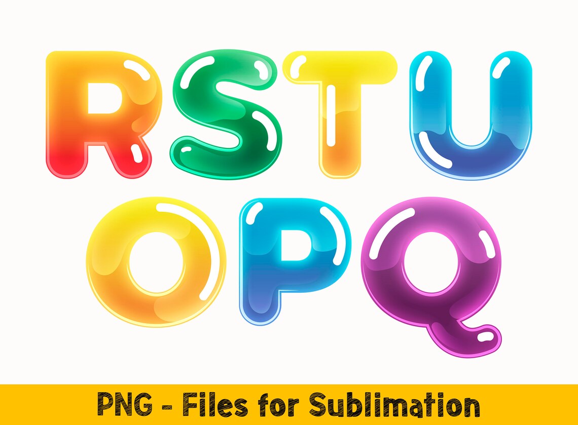 Colorful Alphabet Png Bundle, Doodle Letters Png Files, Colorful Font ...