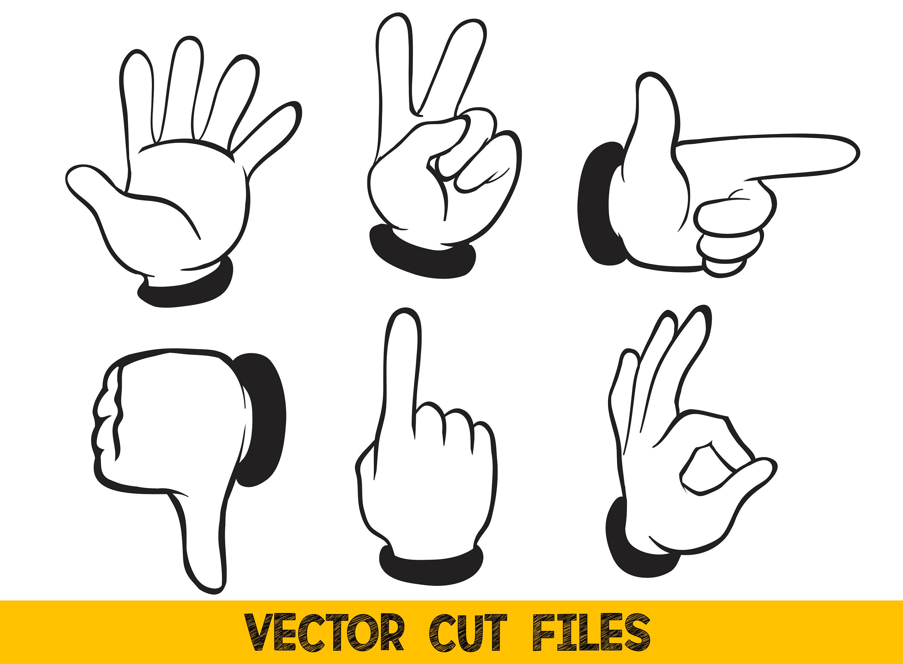Hand Svg Cut Files 90s Cartoon Hands Svg Files for Cricut - Etsy Australia