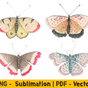 Watercolor Butterfly Clipart, Vintage Butterflies Png, Vintage Png ...