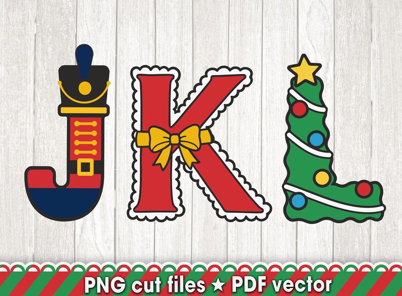Christmas Alphabet Png Clipart Bundle, Sublimation Letters Set, Holiday ...