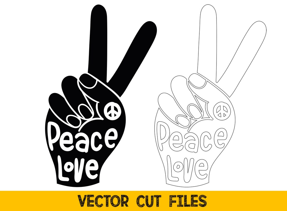 Hand Peace Sign Svg Files for Cricut Peace Love Svg Bundle - Etsy