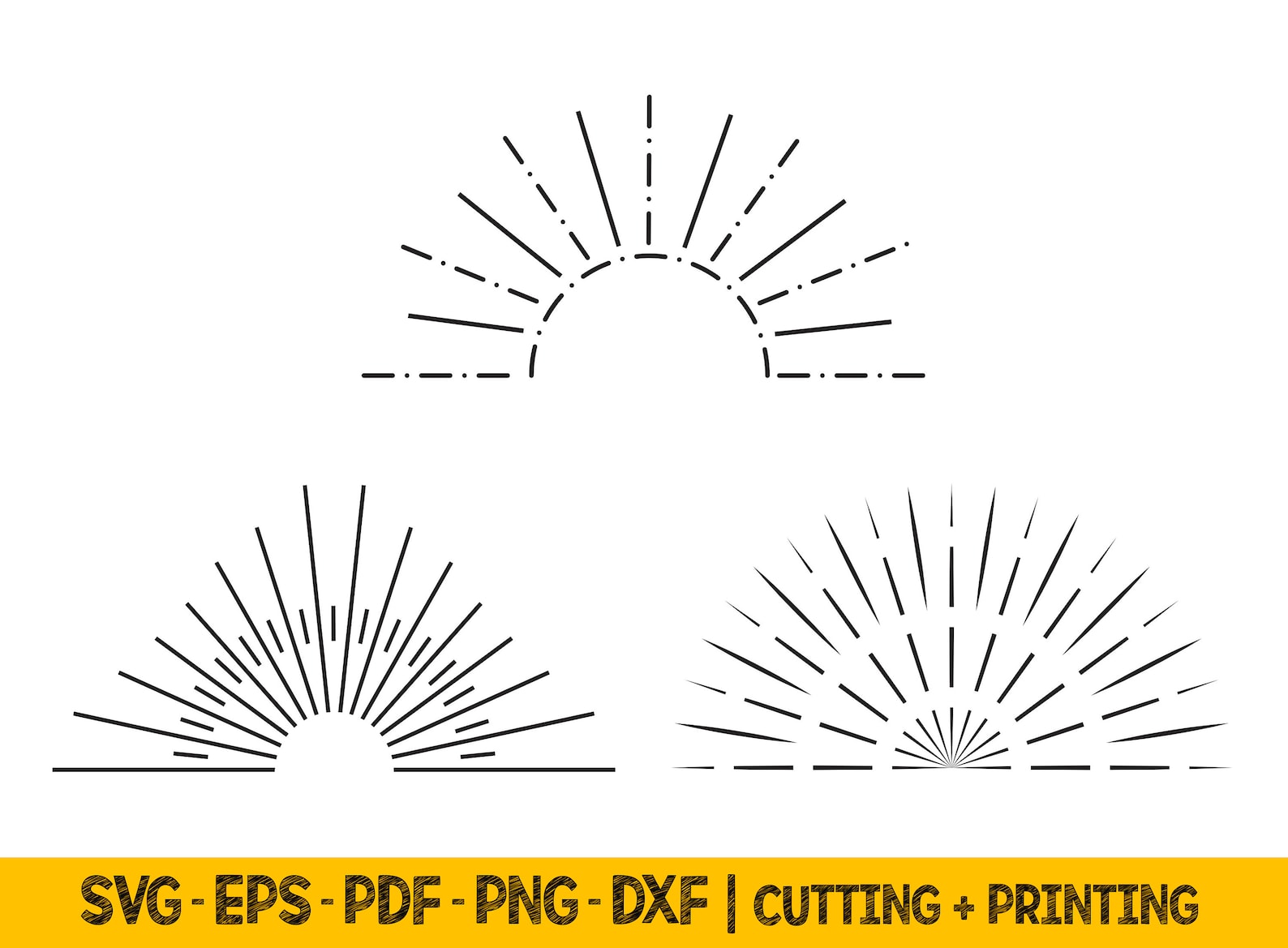 Sunshine Svg Cut Files, Sun Rays Svg Files for Cricut, Half Sun Svg Cut ...