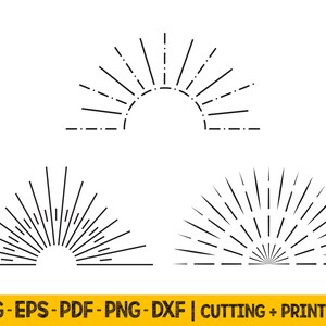 Sunshine Svg Cut Files, Sun Rays Svg Files for Cricut, Half Sun Svg Cut ...