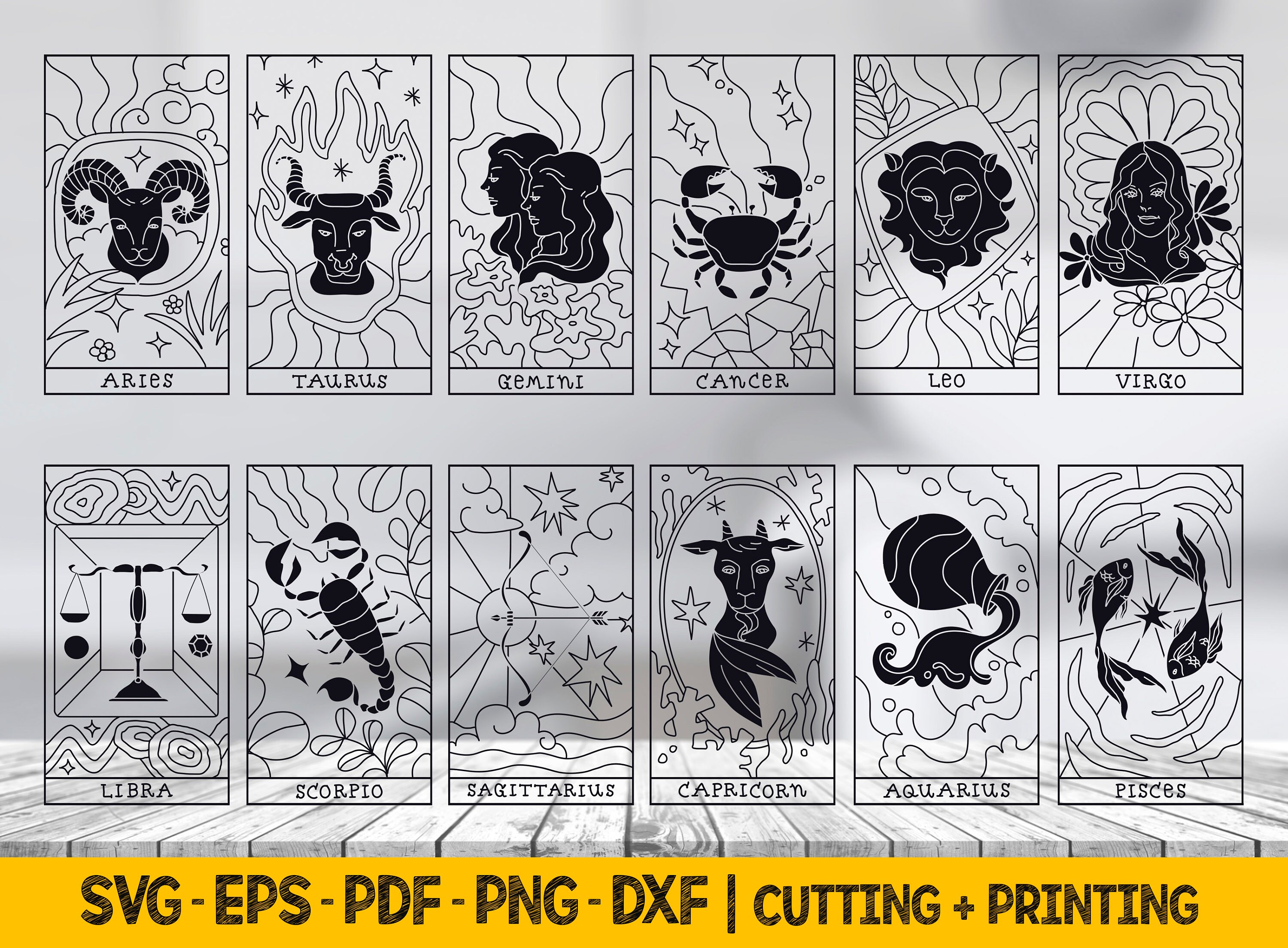 Zodiac Svg Files for Cricut Astrology Svg Cut File Zodiac - Etsy