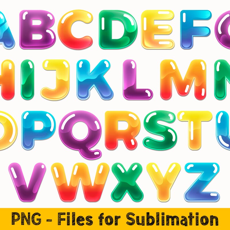 Colorful Alphabet Png - Etsy