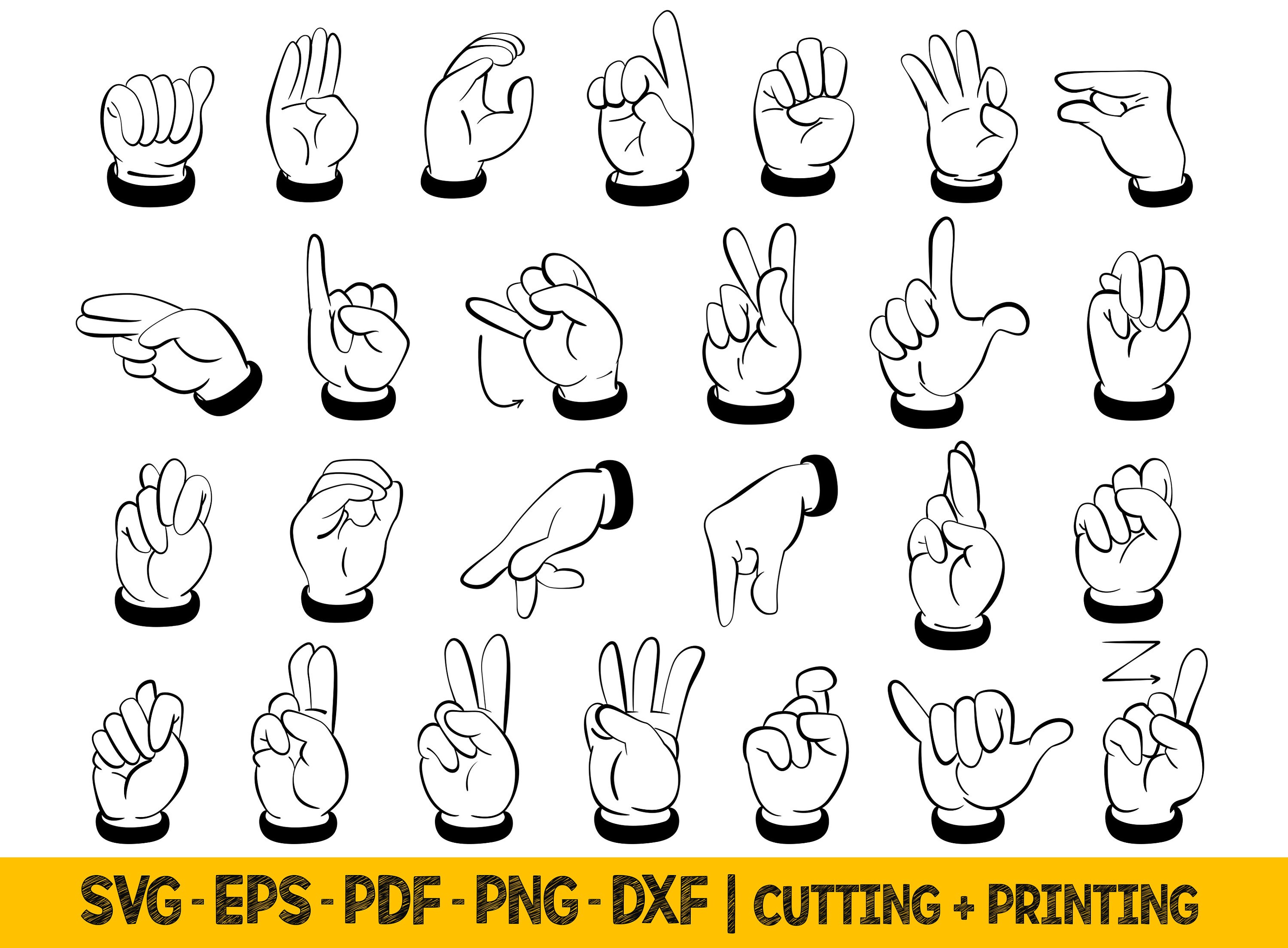 Asl Alphabet Svg for Cricut, Sign Language Svg Files for Cricut, Vector ...