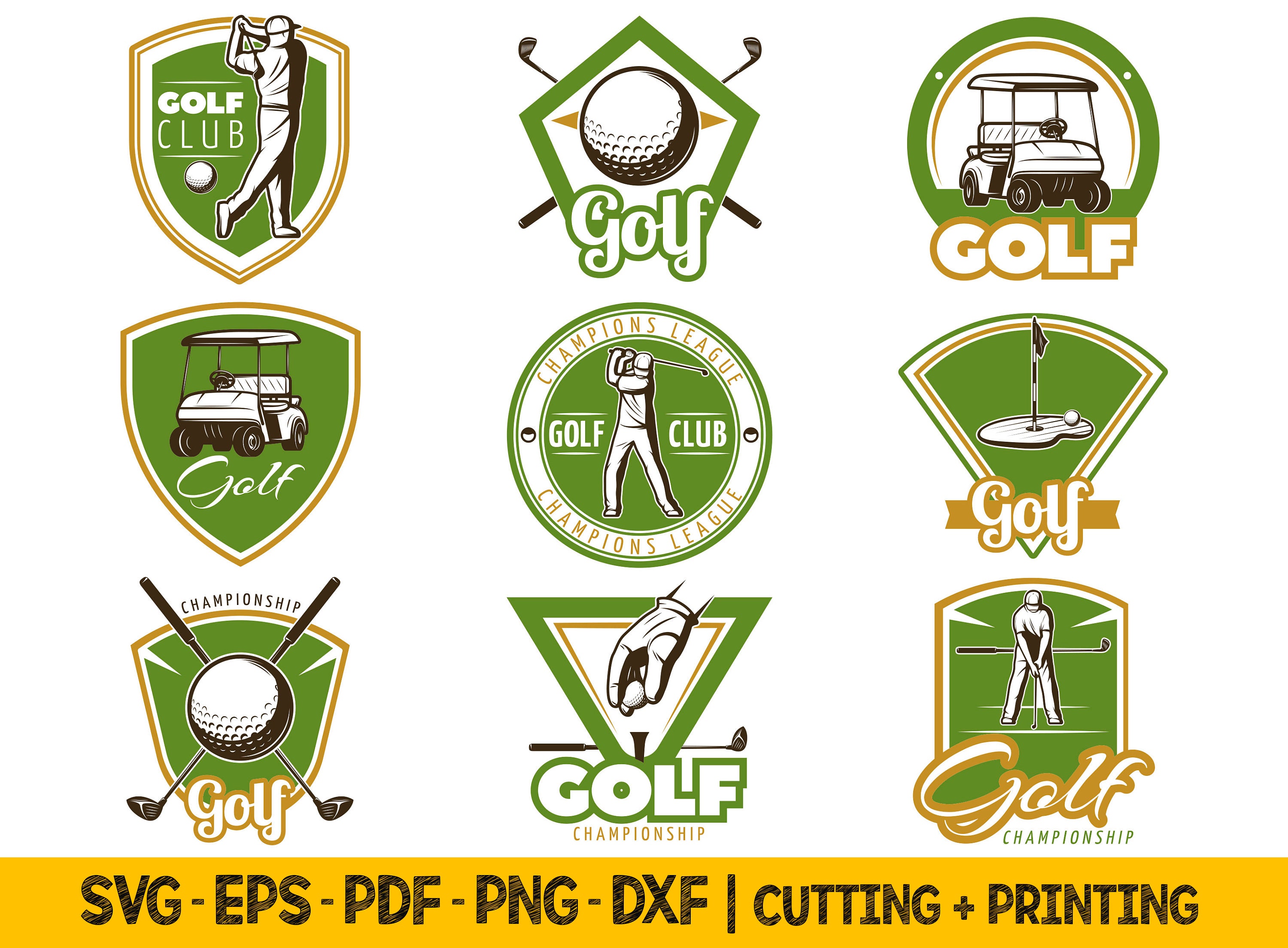 Golf Svg for Cricut, Layered Svg, Golf Logo Svg Files for Cricut ...