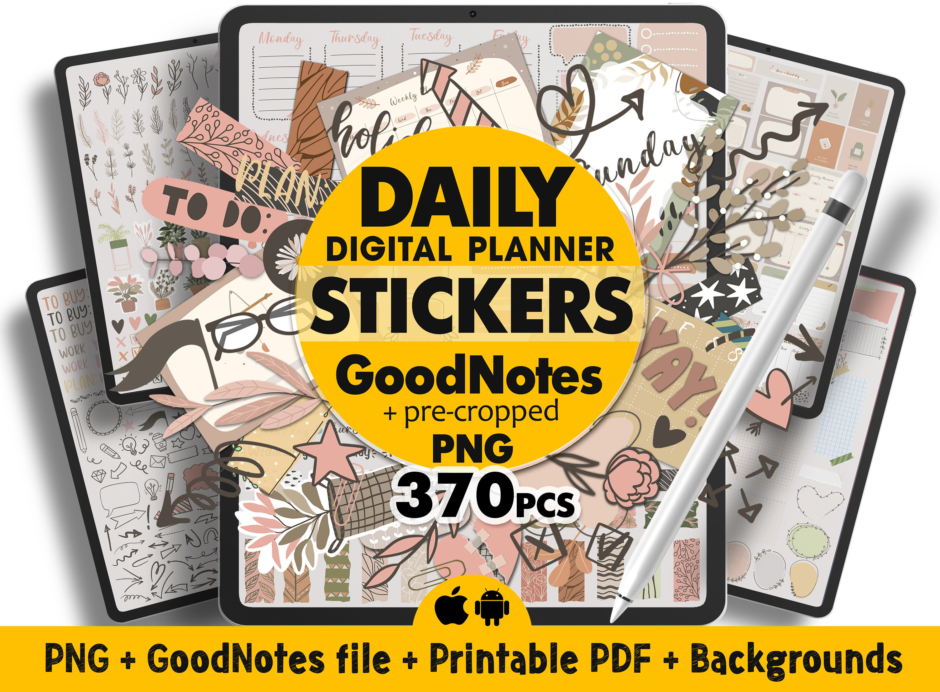 Digital Stickers Goodnotes Aesthetic Ipad Planner Digital - Etsy