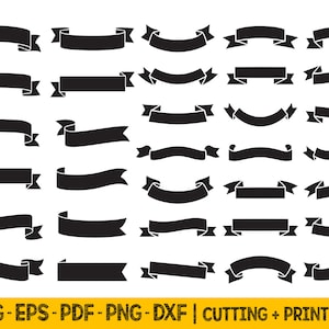 Banner SVG Cut Files: Ribbon Template Bundle (digital Download) - Etsy