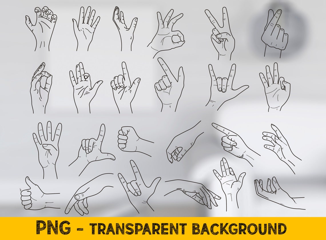 Hands Svg Files for Cricut, Hand Svg Cricut Bundle, Hand Signs Svg for ...