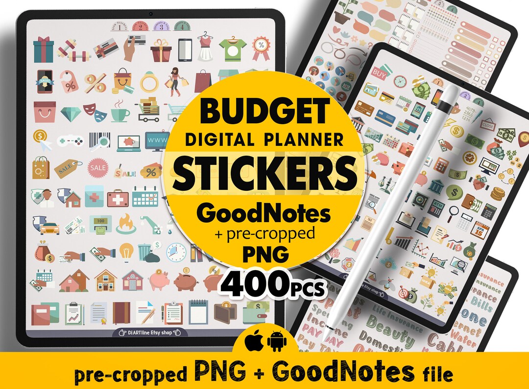 Budget Stickers Goodnotes, Digital Planner Stickers for Budget Tracker ...