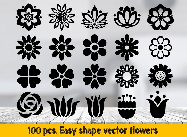 Simple Flower Svg Bundle Daisy Svg Cut File Boho Flowers Svg - Etsy